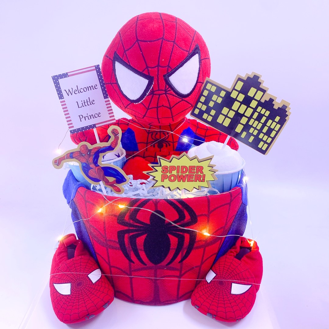 Ready stock - Spiderman Diapers cake, Babies & Kids, Bathing & Changing ...
