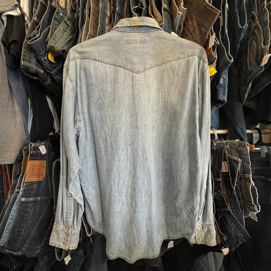 Replay Italy Denim Chainstitch Western Shirt, Men's Fashion, Coats ...