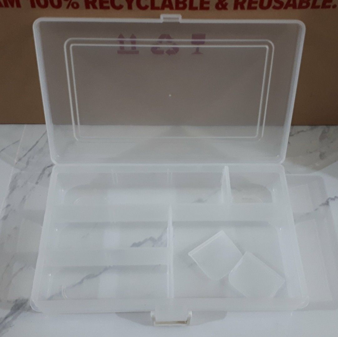 Resizable Plastic Storage Box with 7 Compartments, Furniture & Home ...