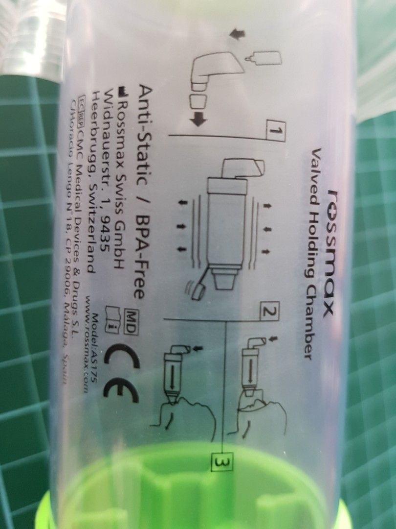 Rossmax valved holding chamber, Health & Nutrition, Medical Supplies ...