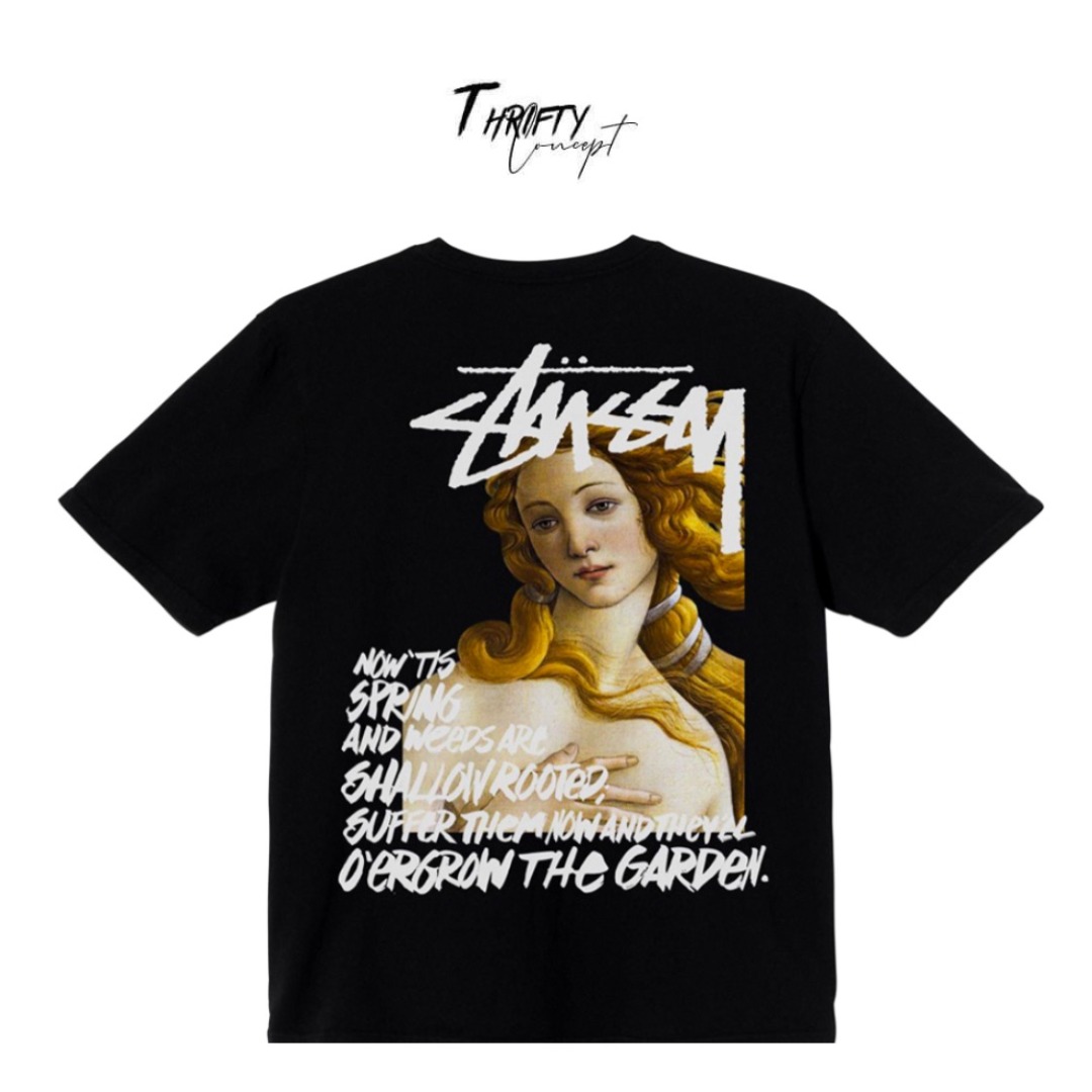 S t * s * y Spring Weed Venus (Black colorway), Men's Fashion, Tops ...