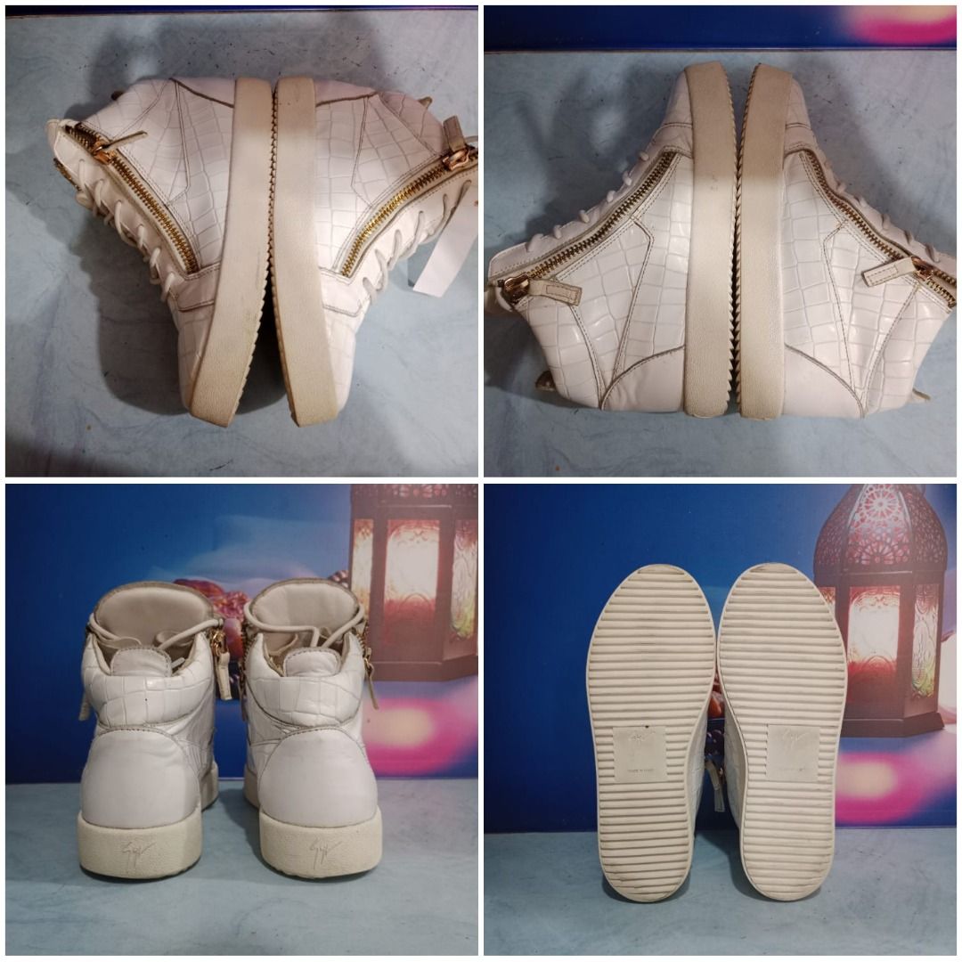 Sepatu SATCHI Giuseppe Zannoti Crocodile Hi-top Leather White Ukuran 41 ...