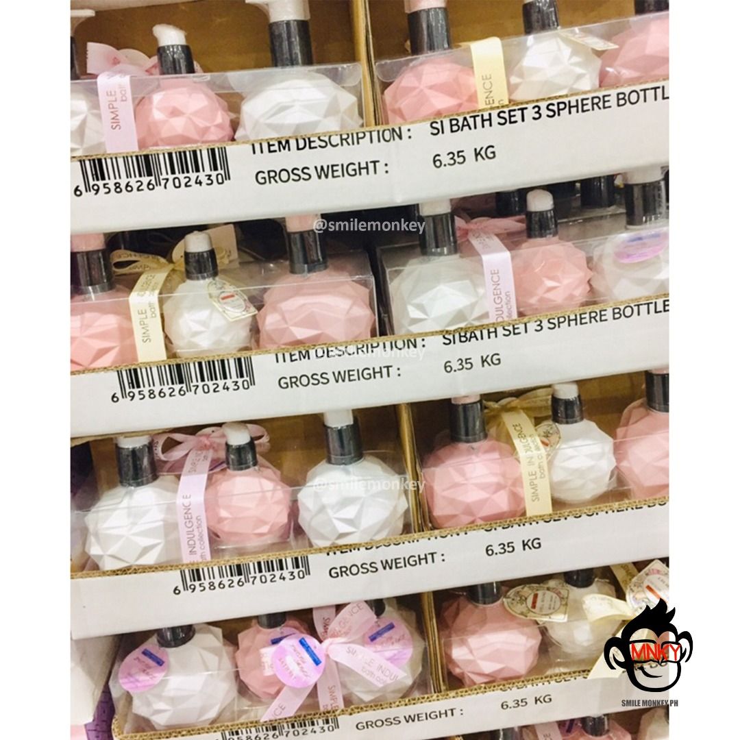 Simple Indulgence 3 Sphere Bottle Bath Set (Body Wash 290ml, Hand Cream ...