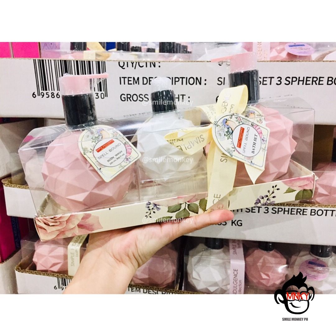 Simple Indulgence 3 Sphere Bottle Bath Set (Body Wash 290ml, Hand Cream ...