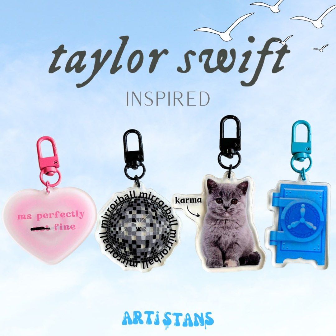 Taylor Swift Inspired Acrylic Keychains (4 Designs Available) Pop Star Inspired Merchandise ...