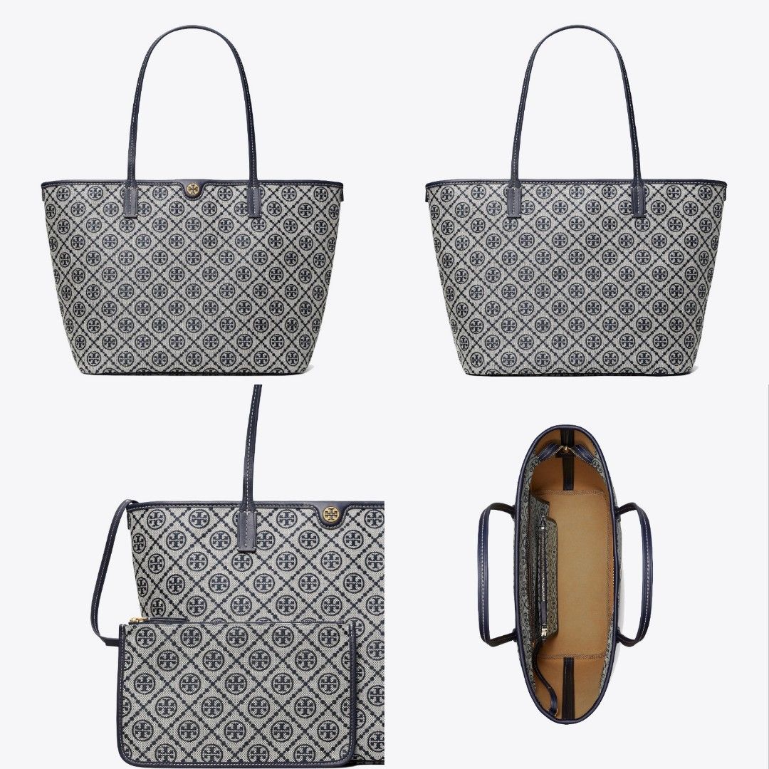 Tory Burch T monogram zip tote, Women's Fashion, Bags & Wallets ...