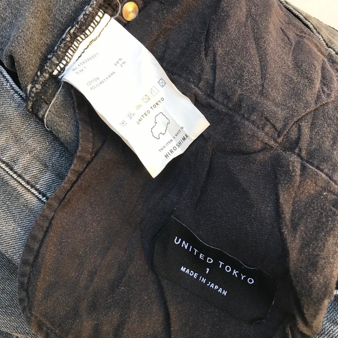 United Tokyo Black bleach Acid wash Jeans denim Nice rivetts and ...