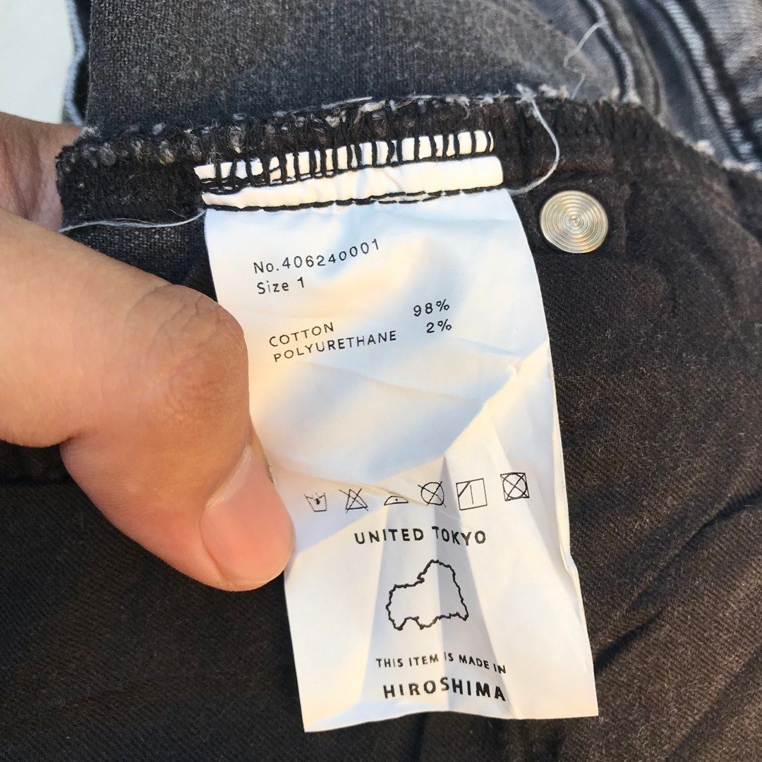 United Tokyo Black bleach Acid wash Jeans denim Nice rivetts and ...