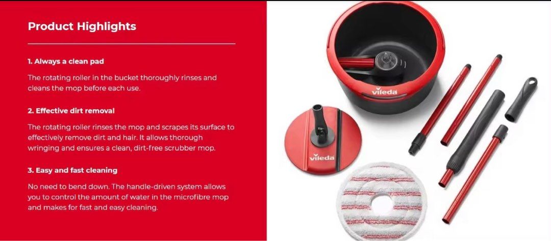Vileda SPIN & CLEAN, Furniture & Home Living, Cleaning & Homecare ...