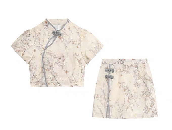 Women cheongsam setwear samfu modern Chinese ethic wear CNY Chinese new ...