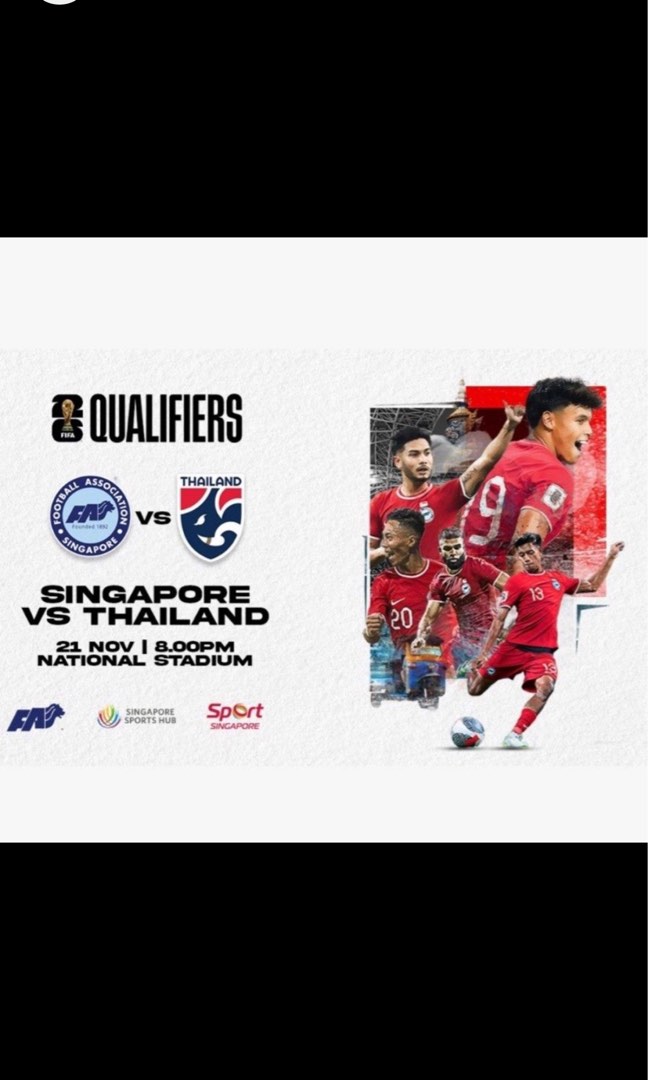 World Cup Qualifier (Round 2) match - Singapore and Thailand. National ...