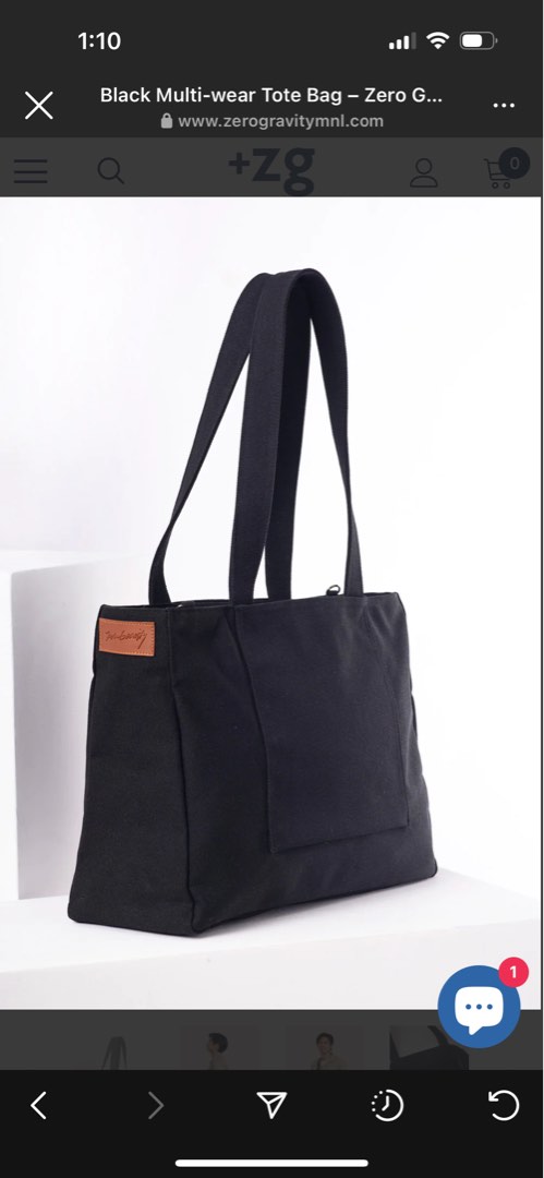 Zero Gravity Black Multi-wear Tote Bag, Women's Fashion, Bags & Wallets ...