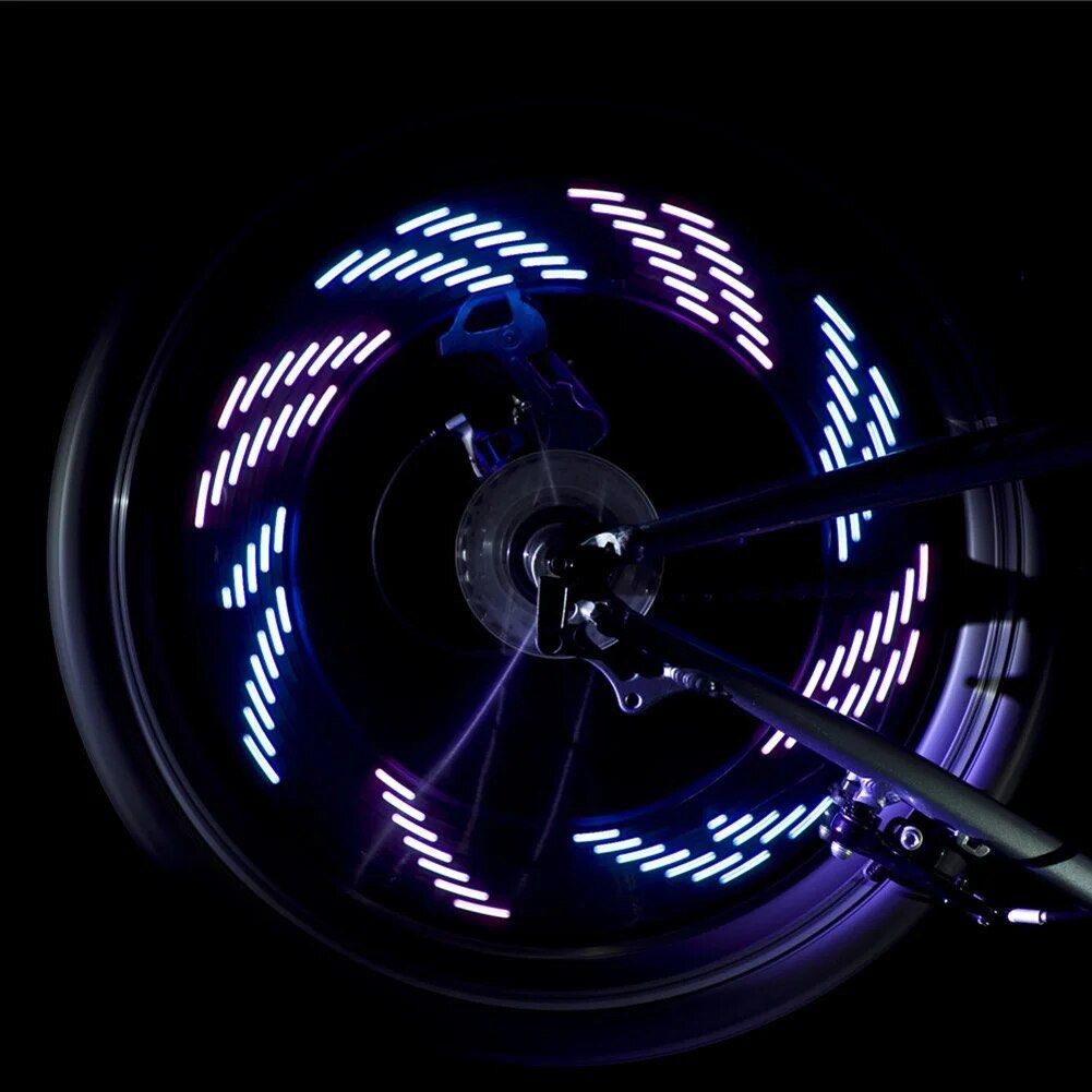 14 RGB LED Leadbike Bicycle Wheel Spoke Light Rechargeable Waterproof ...