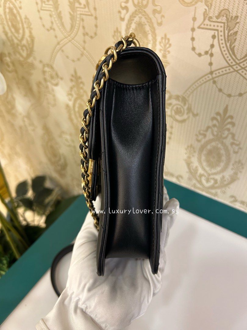 #30 Like New Chanel Coco Kingdom Vertical Flap Bag Black Calf GHW ...