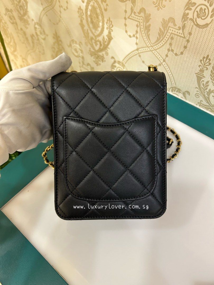 #30 Like New Chanel Coco Kingdom Vertical Flap Bag Black Calf GHW ...