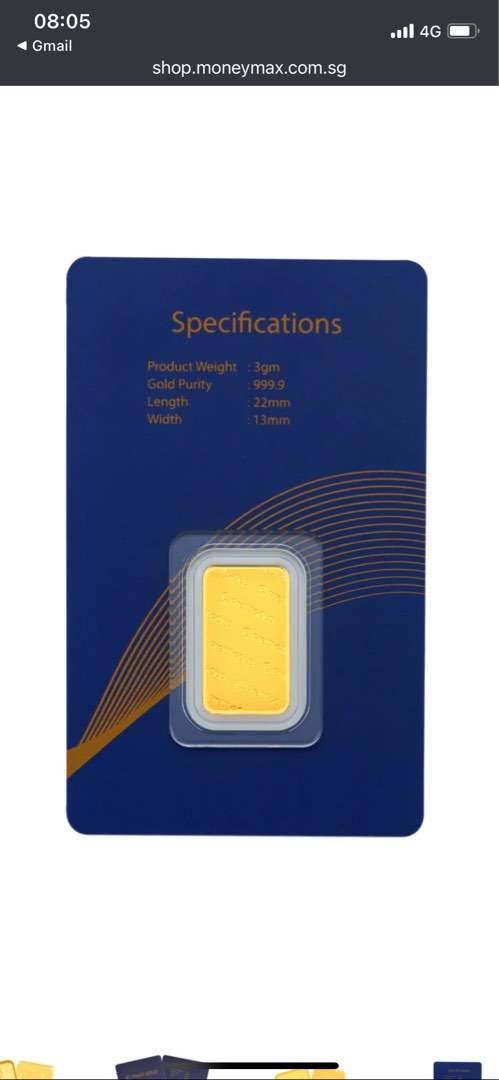 999.9 Pretti Gold Bar 3g+1g, Hobbies & Toys, Memorabilia & Collectibles ...