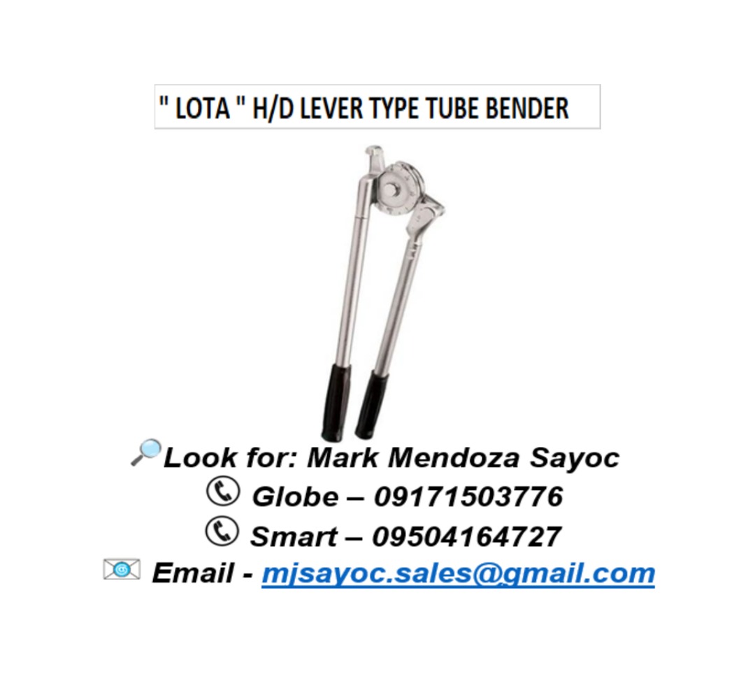 " LOTA " H/D LEVER TYPE TUBE BENDER, Commercial & Industrial ...