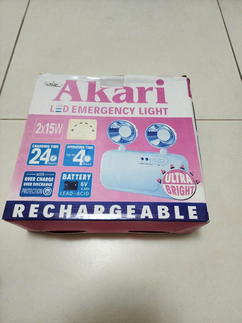 Akari LED Emergency Light, Furniture & Home Living, Lighting & Fans ...