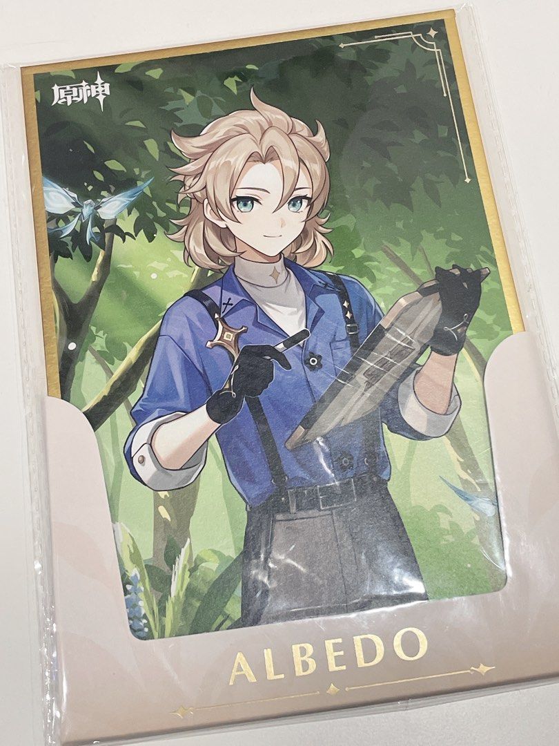 Albedo Genshin M&G Collab Standee Shikishi, Hobbies & Toys, Memorabilia ...