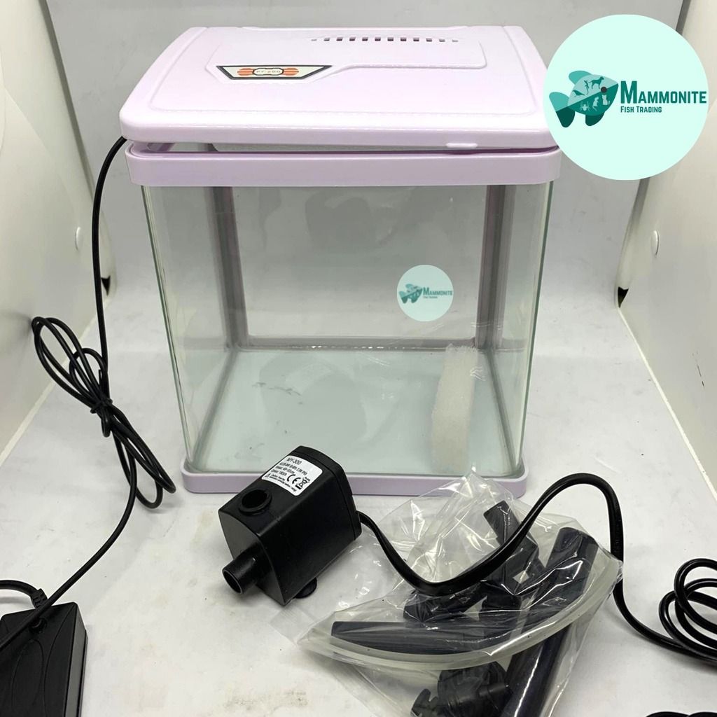 Aquarium Fish Tank Built-In LED Lamp with Filter Pump Infinity PY-200 ...