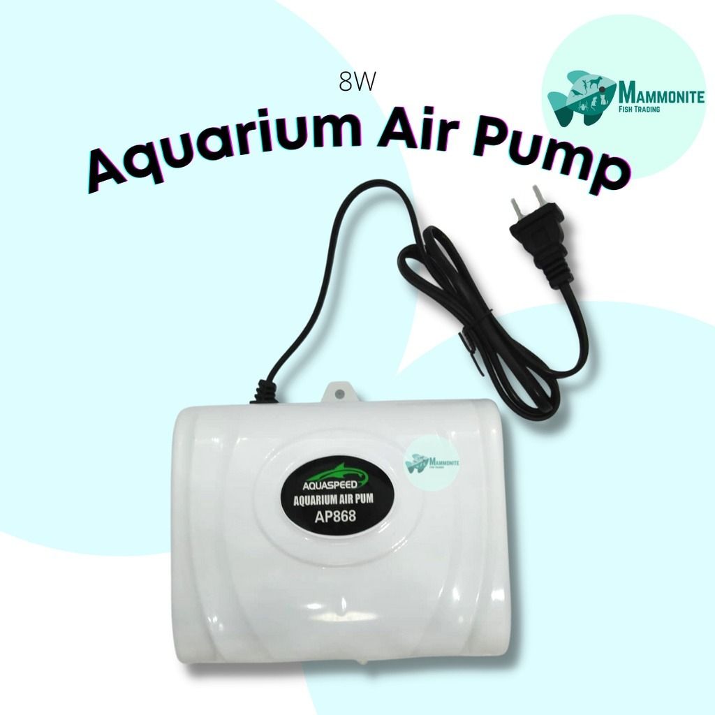 Aquaspeed Aquarium Single Double 4-Way Air Pump Oxygen AP226 AP556 AP868 2.5 Watts 5 Watts 8 ...