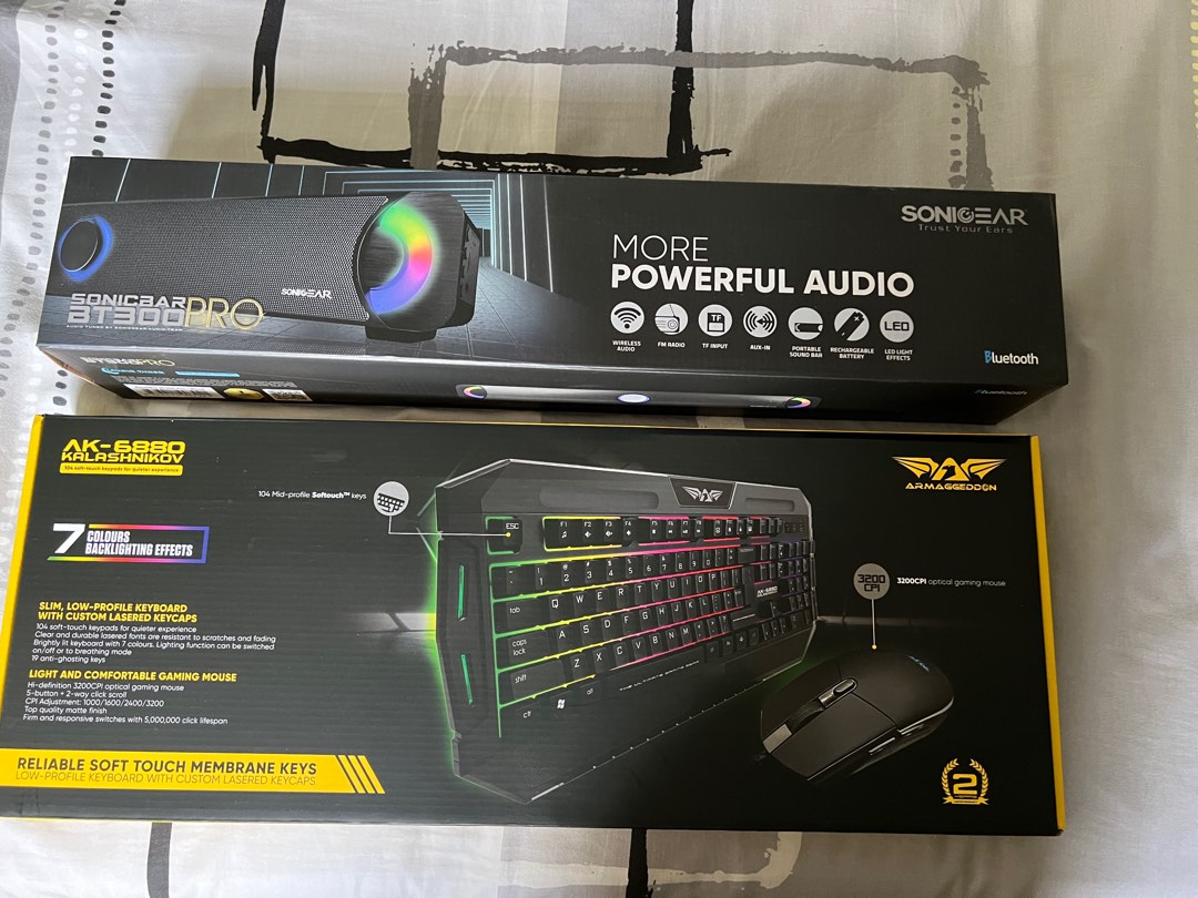 Armaggedon Keyboard and Sonic gear soundbar, Computers & Tech, Parts ...