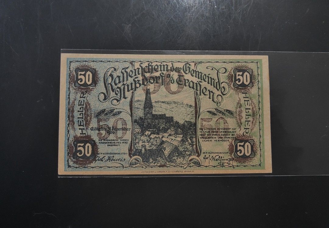 Austria Notgeld 1920 50 Heller Nubdorf Banknote Currency AU/UNC ...