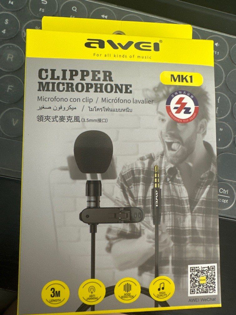 AWEI Clipper Microphone, Audio, Microphones on Carousell
