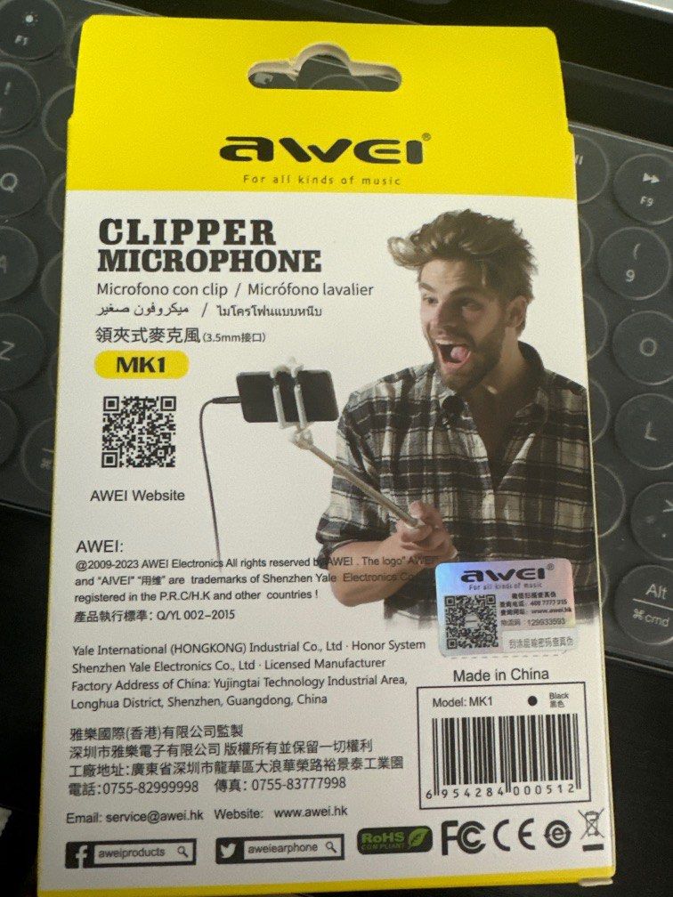 AWEI Clipper Microphone, Audio, Microphones on Carousell