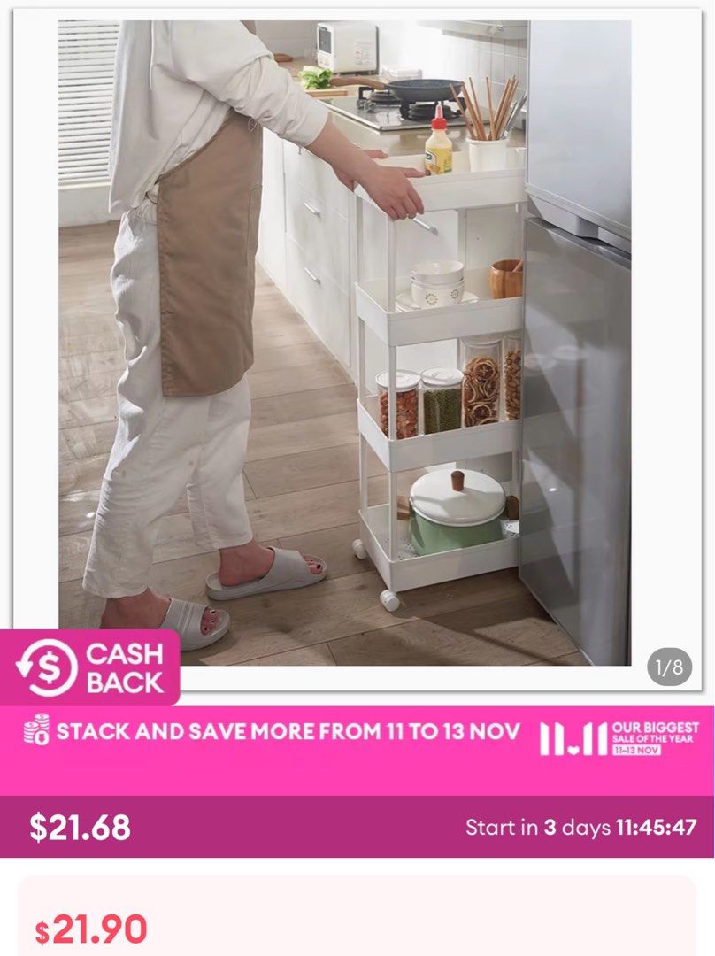 Beautiful 3 tier rack with rollers, Furniture & Home Living, Home ...