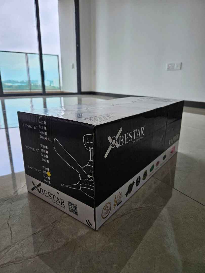 Bestar Raptor 33" ceiling fan, Furniture & Home Living, Lighting & Fans ...