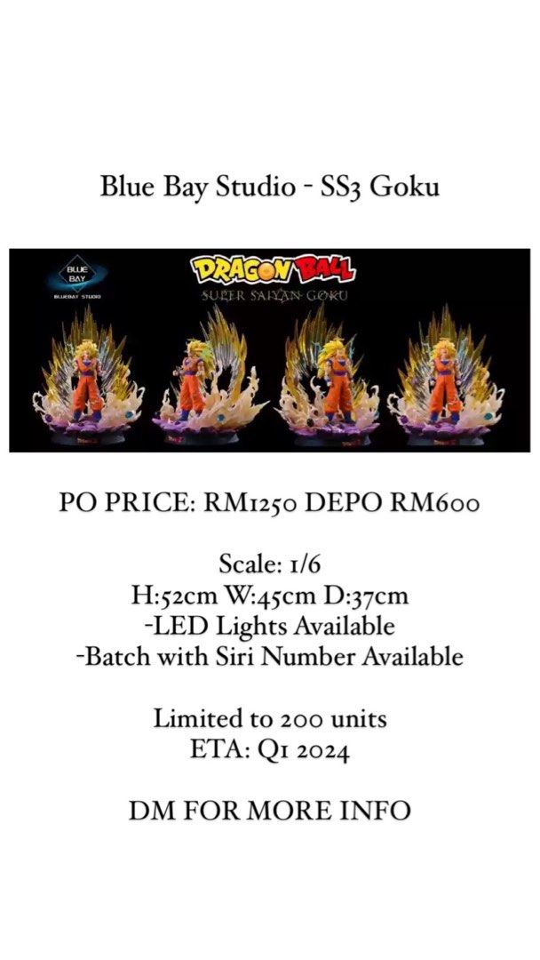 Blue Bay Studio - SS3 Goku, Hobbies & Toys, Toys & Games on Carousell