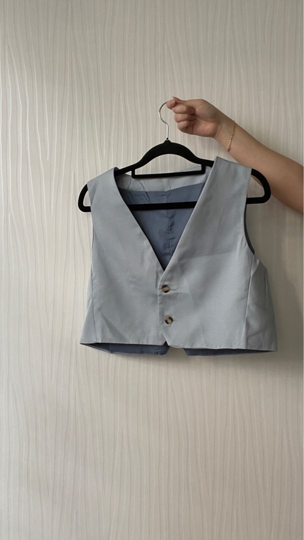 Blue Vest Set, Women's Fashion, Dresses & Sets, Sets or Coordinates on ...