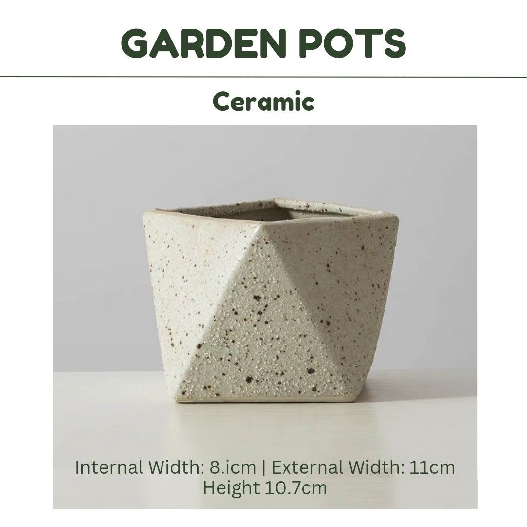 Garden Ceramic Pots hexagonal stylish with drainage hole ($6 for both ...