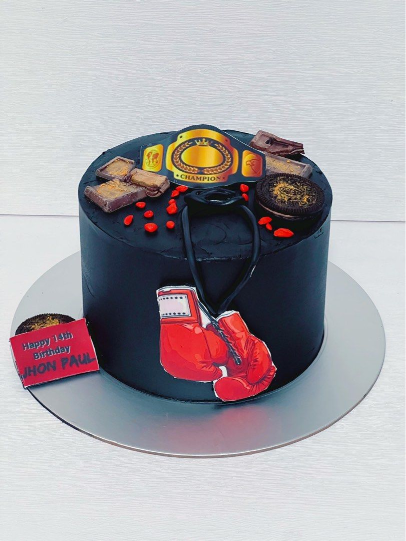 Boxing Theme Cake, Food & Drinks, Homemade Bakes on Carousell