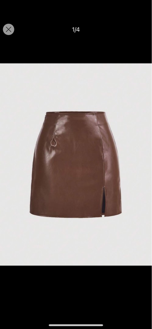 Brown Leather Skirt Womens Fashion Bottoms Skirts On Carousell