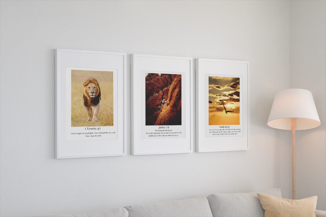 Bundle of 3 Bible Verse Digital Artwork High Resolution Printable ...