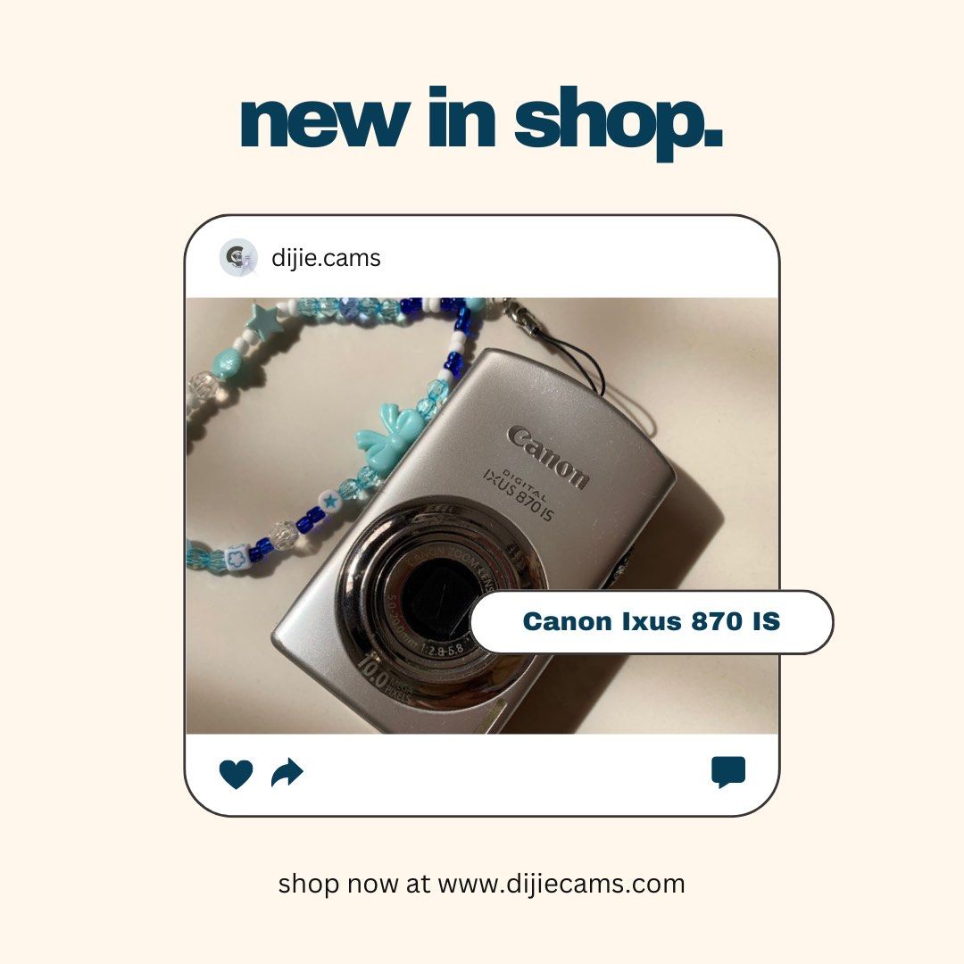 CANON IXUS 870 IS IN SILVER DIGITAL CAMERA / DIGICAM, Photography ...