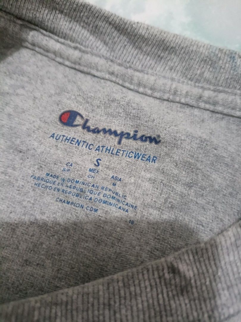 Champion Basic Tee (Gray), Men's Fashion, Tops & Sets, Tshirts & Polo Shirts on Carousell