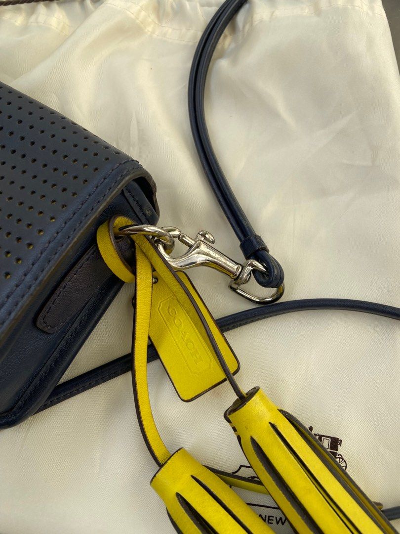 Coach Perforated Navy Penny Crossbody Bag, Women's Fashion, Bags ...