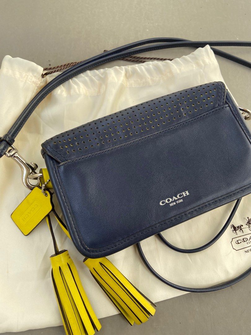 Coach Perforated Navy Penny Crossbody Bag, Women's Fashion, Bags ...