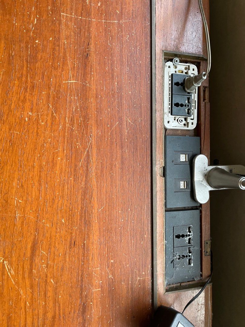 Computer table study table with SOCKETS, Furniture & Home Living ...