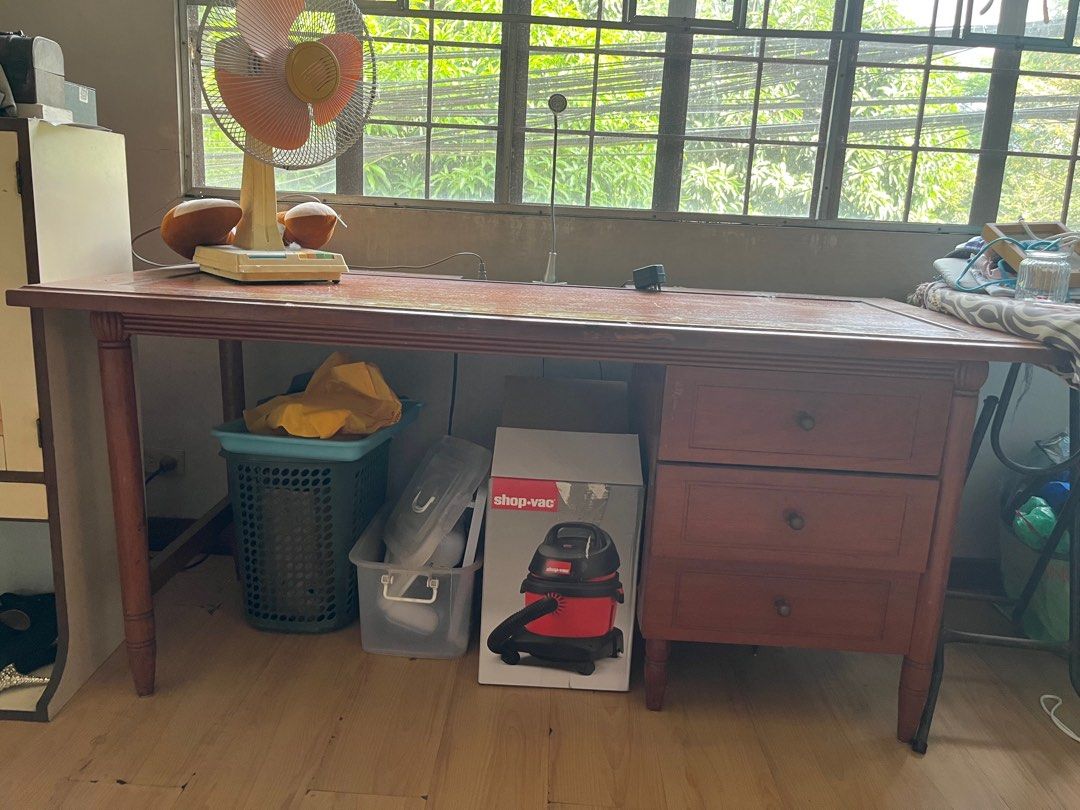 Computer table study table with SOCKETS, Furniture & Home Living ...