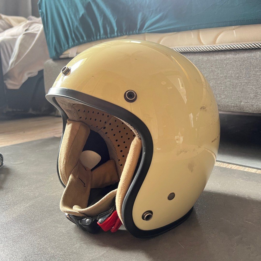 Cream Helmet from Japan, Motorcycles, Motorcycle Apparel on Carousell