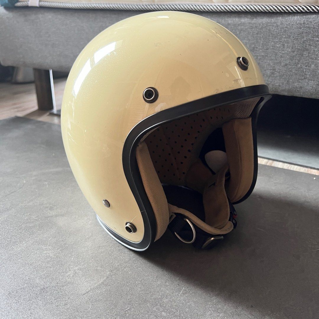 Cream Helmet from Japan, Motorcycles, Motorcycle Apparel on Carousell