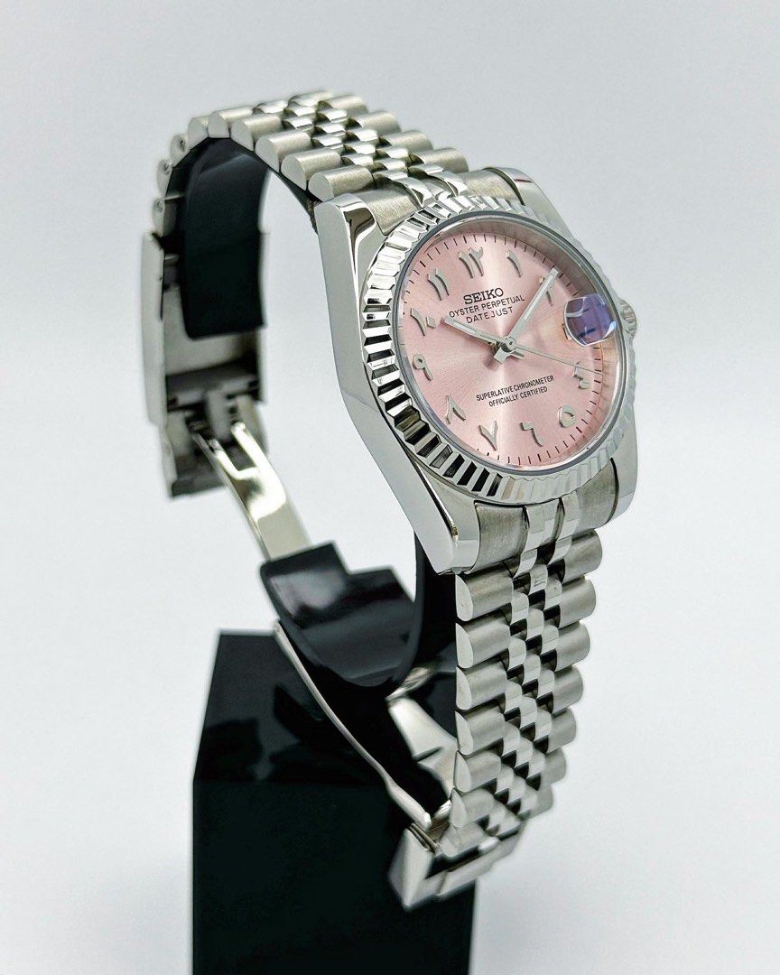 Custom Seiko Mod Ash Pink Arabic DateJust 36mm, Women's Fashion ...