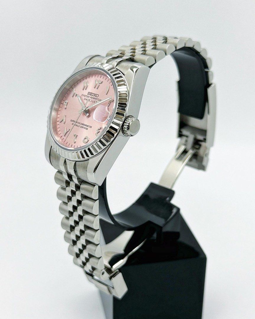 Custom Seiko Mod Ash Pink Arabic DateJust 36mm, Women's Fashion ...