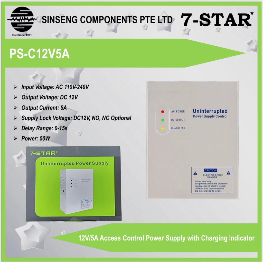 Dc12v 5a Psu Door Access Control Ac 110 240v Uninterrupted Power Supply