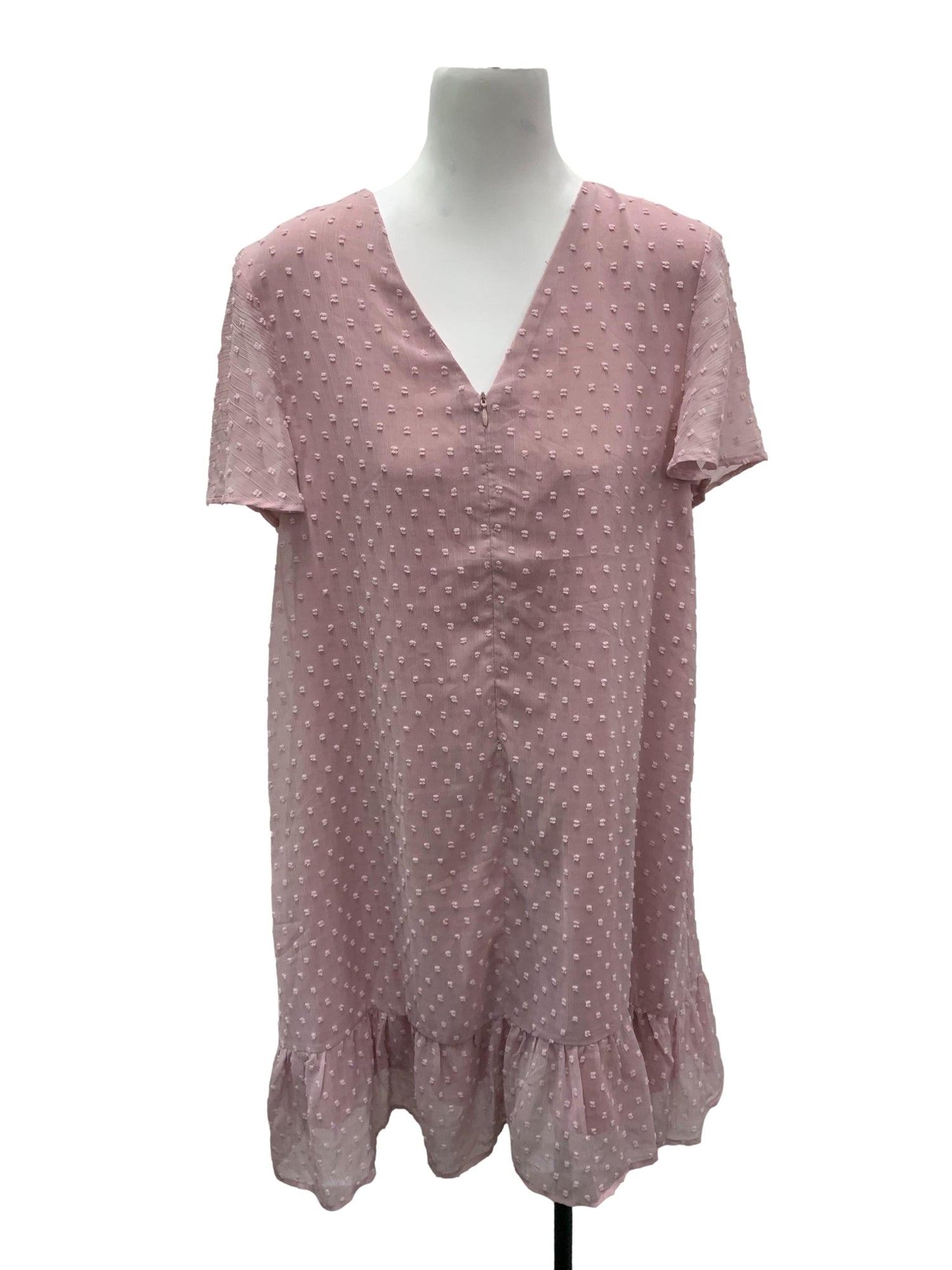 Dear Muted Pink Textured Ruffle Dress, Women's Fashion, Dresses & Sets ...