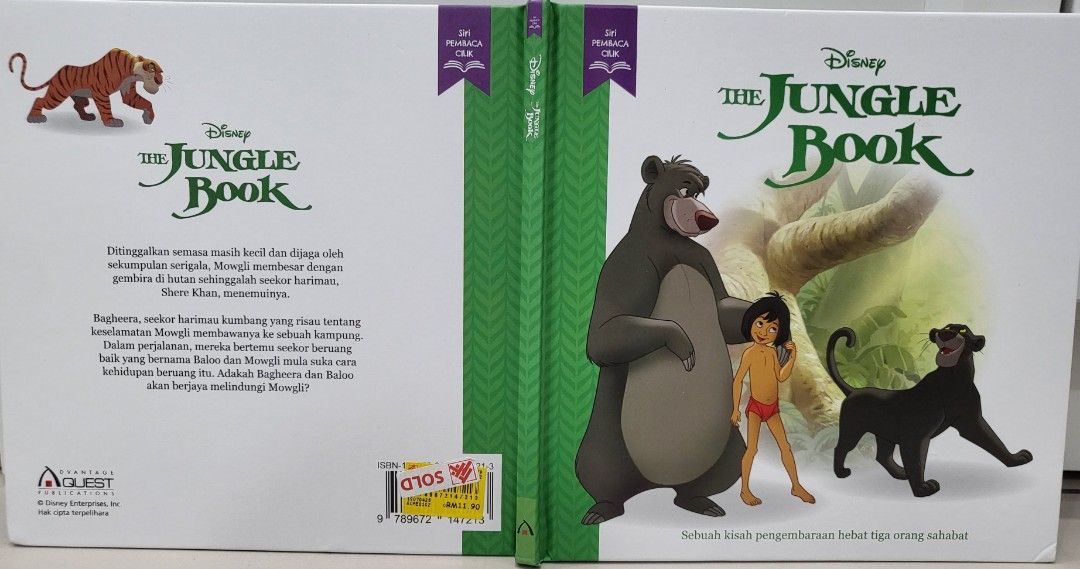 DiSNEY THE JUNGLE BOOK children Malay Reading Book, Hobbies & Toys ...
